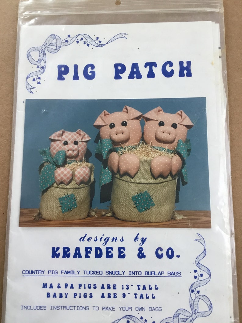 Pig Patch Sewing Pattern, Fabric Pattern, 3 Pigs - Etsy