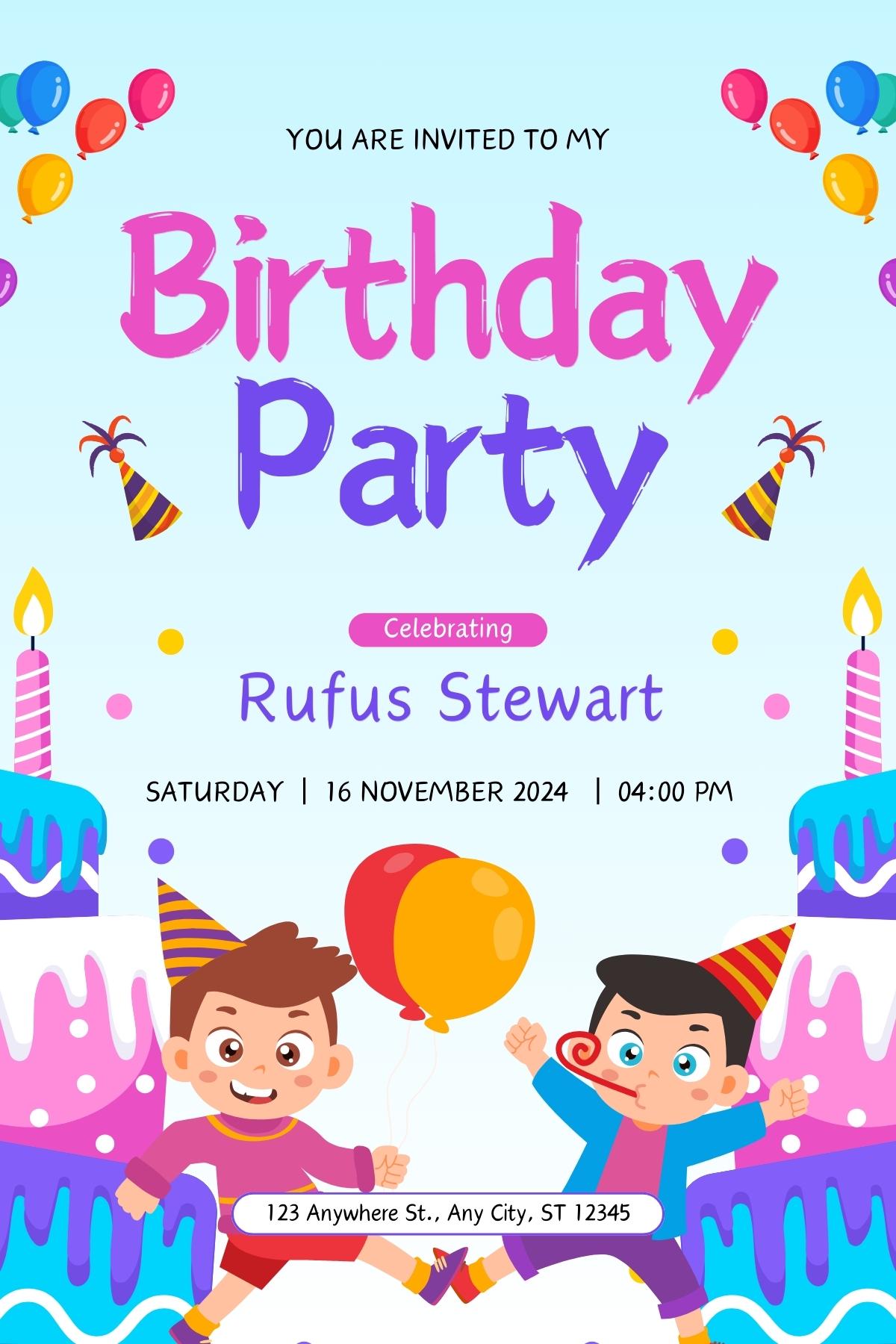 10 Templates Kids Birthday Invitations - Etsy
