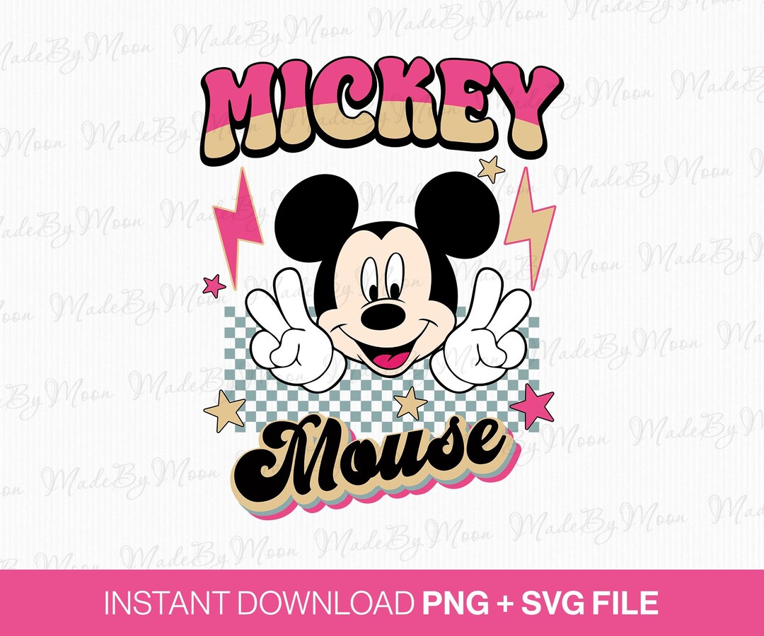 Retro Checkered Mouse SVG, Family Vacation Design (PNG SVG) - Etsy