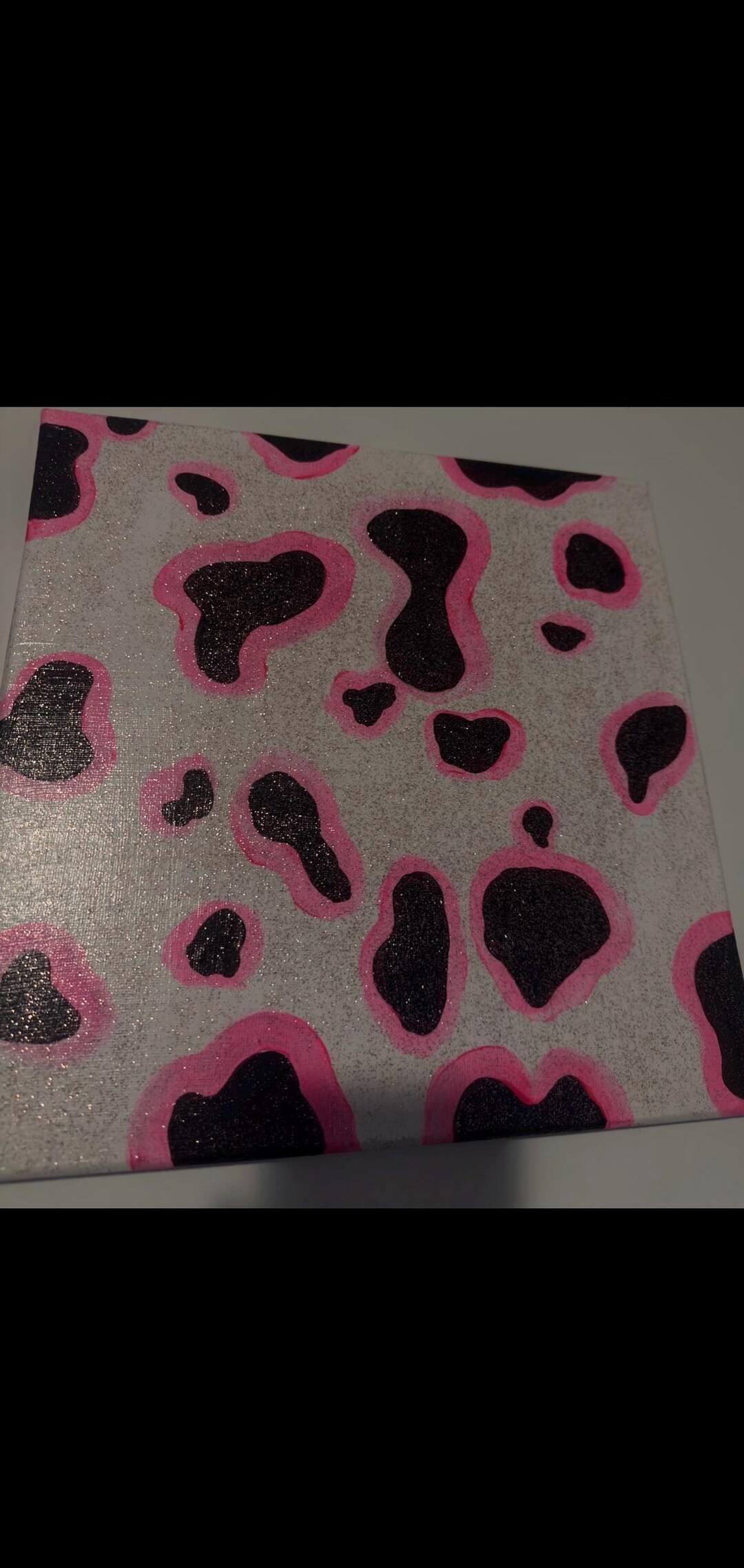 Sparkle Cow Print Painting Canvas (12x12) One of One - Etsy