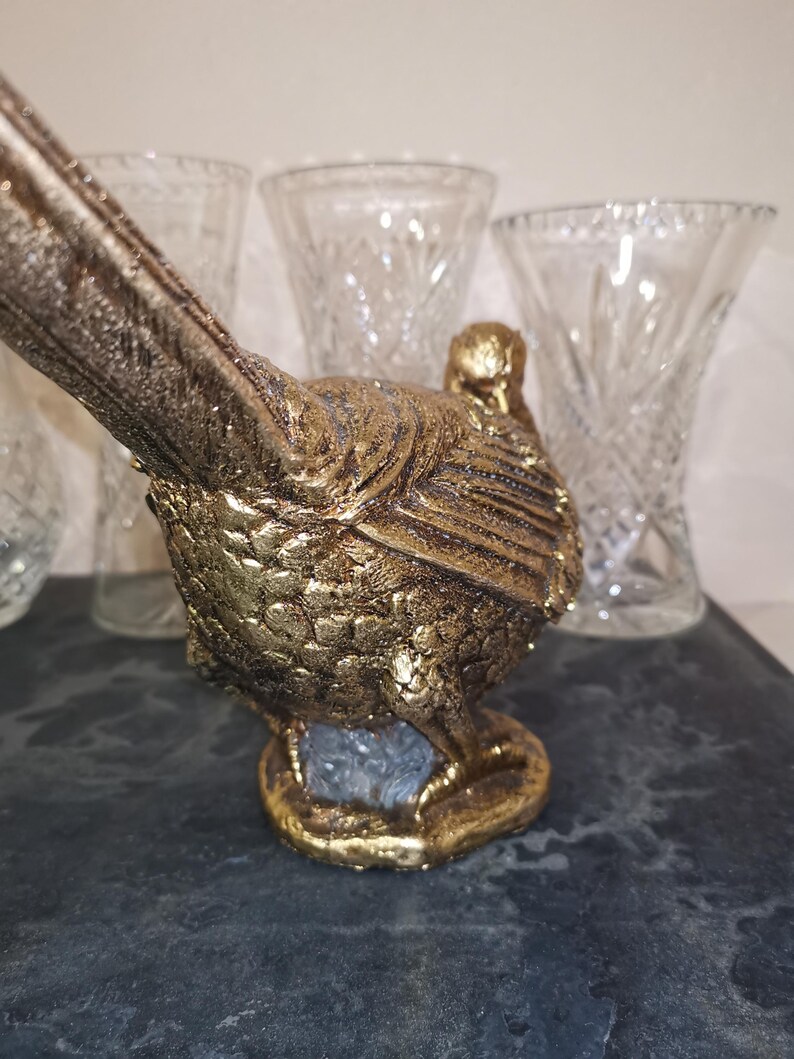 Golden Resin Pheasant Figurine - Amazing Centerpiece Decoration - Etsy