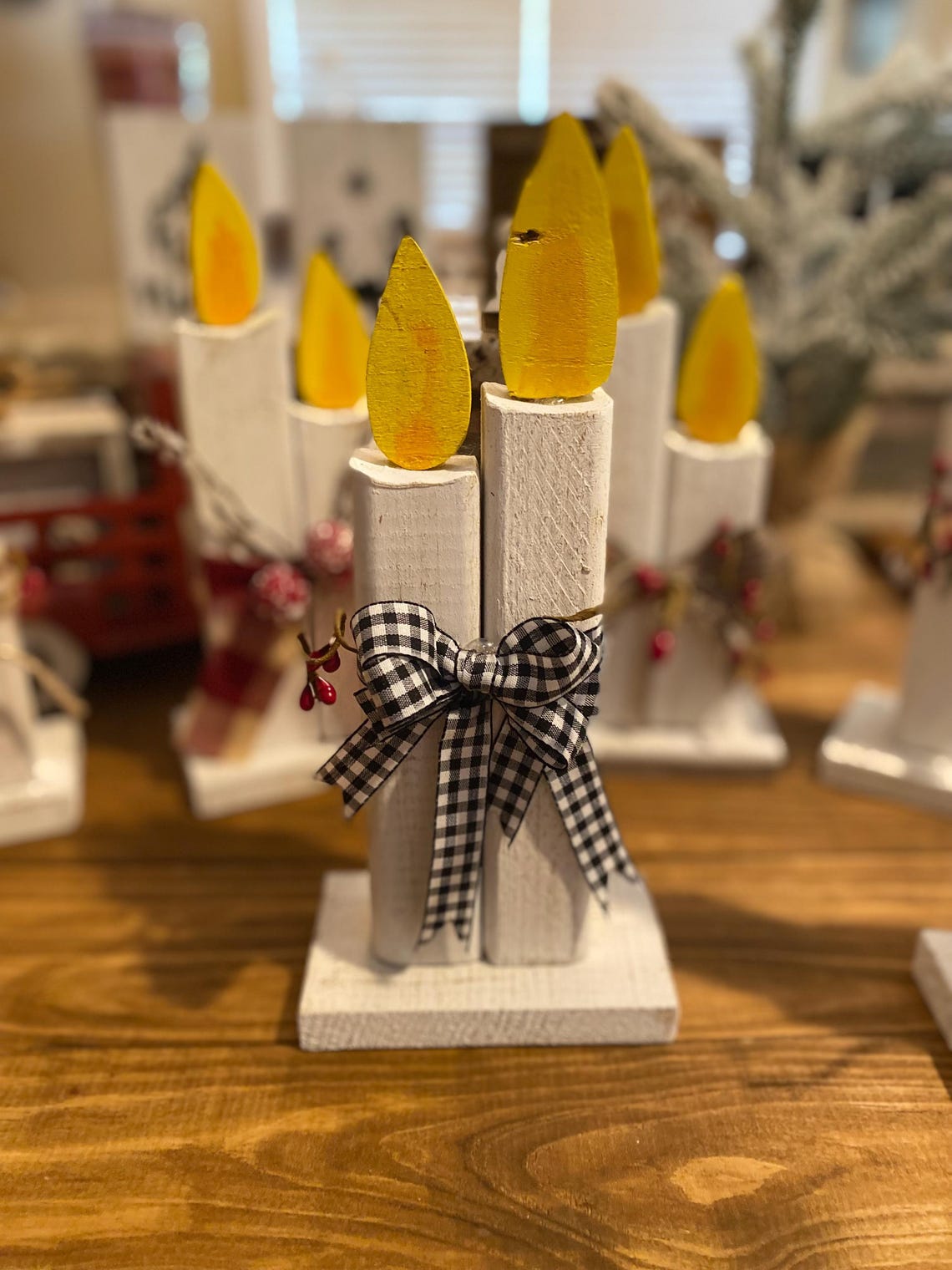Rustic Farmhouse Christmas Wood Candle Shelf Sitters | Sold Separately ...