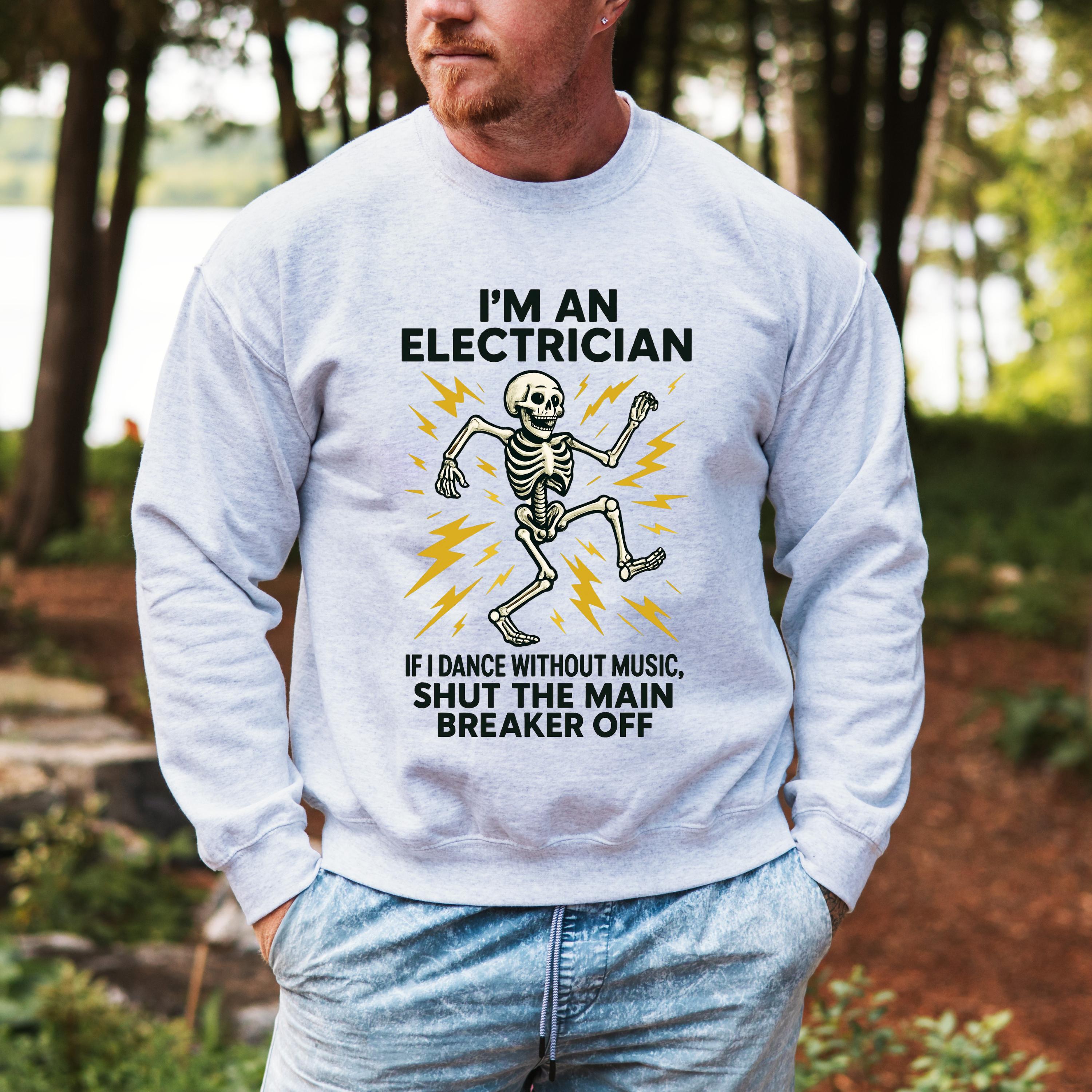 Funny Electrician Skeleton Shirt: Shut the Main Breaker - Halloween ...