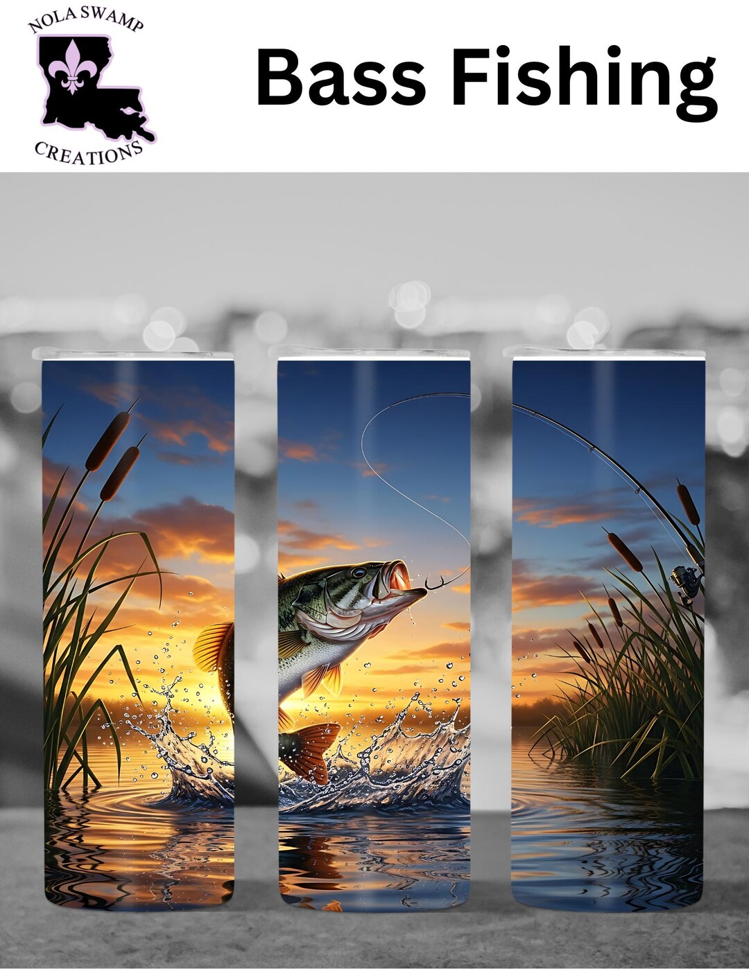 Swamp Bass Fishing Scene - Etsy
