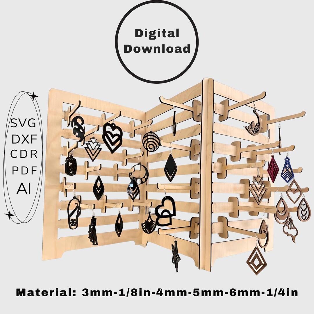 Adjustable Display Stand SVG for Keychains & Jewelry | Laser Cut Files ...