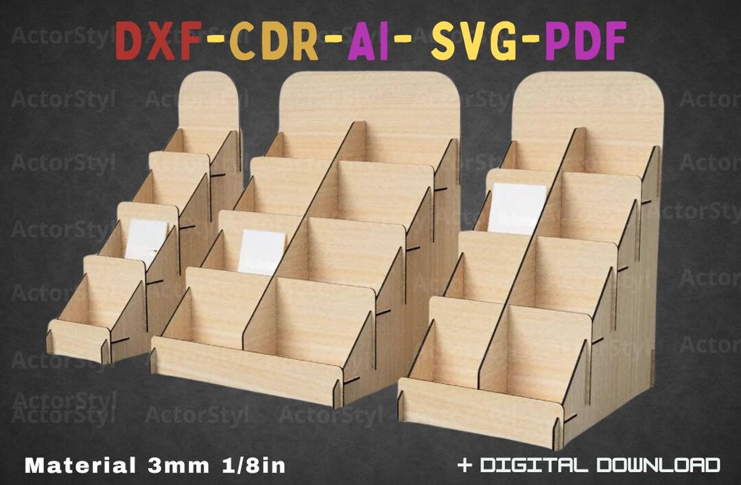 Retail Counter Display Stand | Tiered Display Stand in 3 Sizes | Laser ...