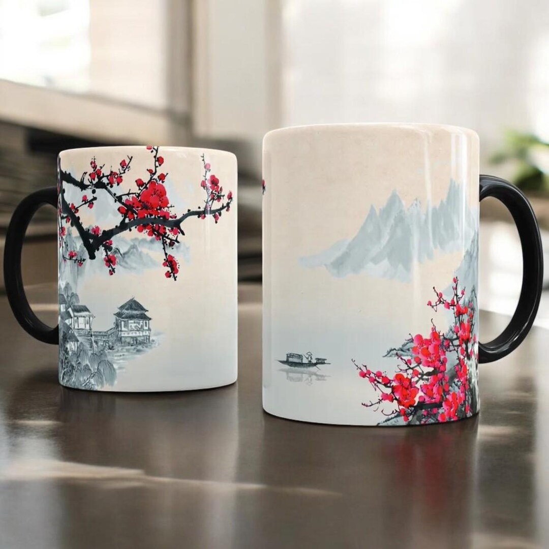 Ceramic 330ml Sakura Blossom Coffee Mug – Japanese Cherry Blossom Tea ...