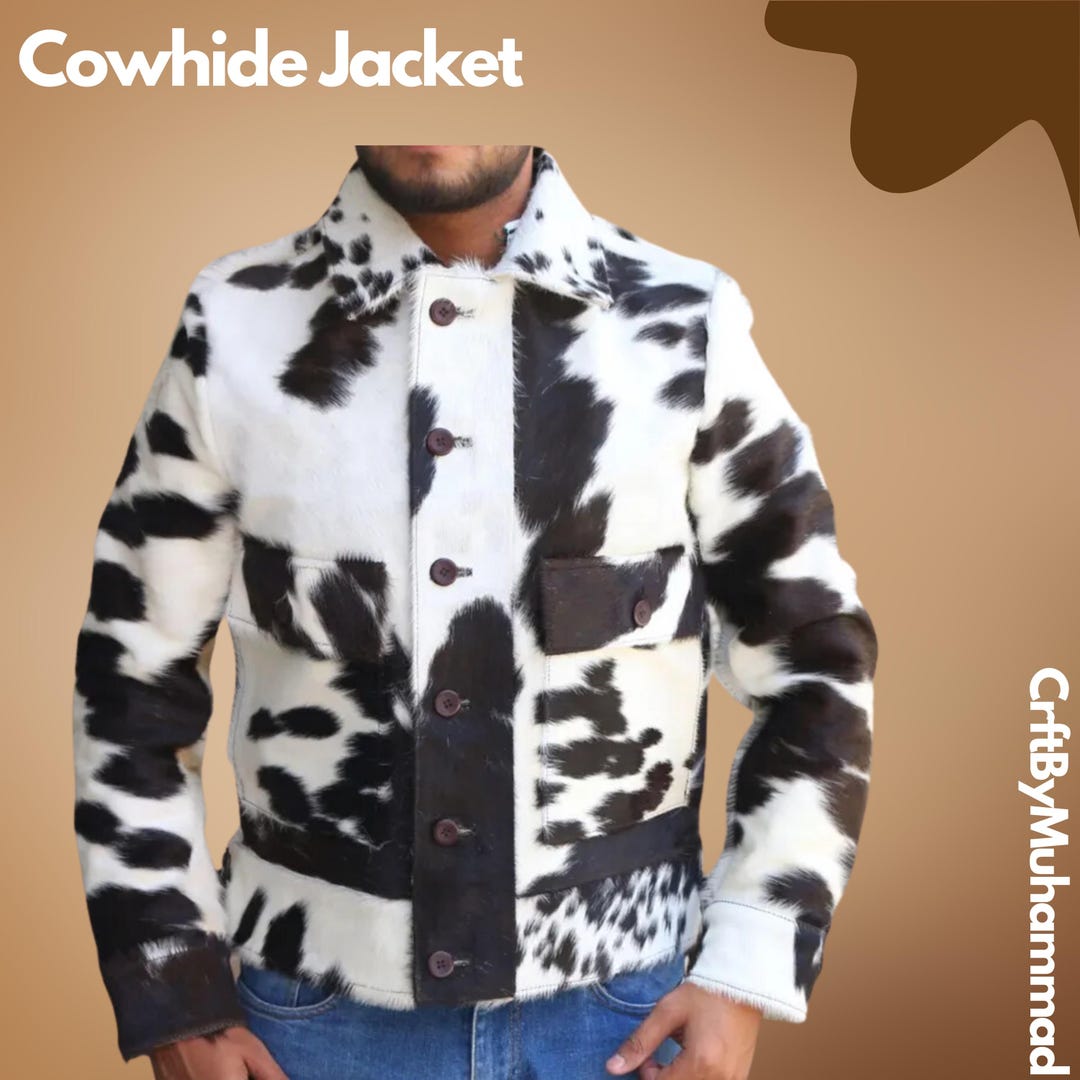 Cow Hide Jacket Men's Luxurious Pony Skin Hair-on Jacket With Unique ...