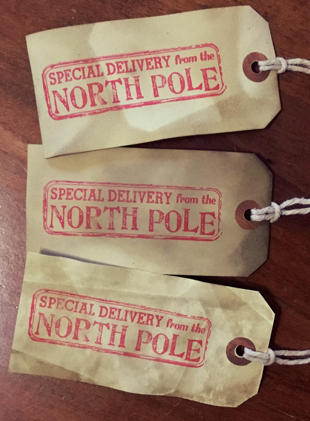 SET of 3 Large Primitive North Pole Hang Tags - Etsy