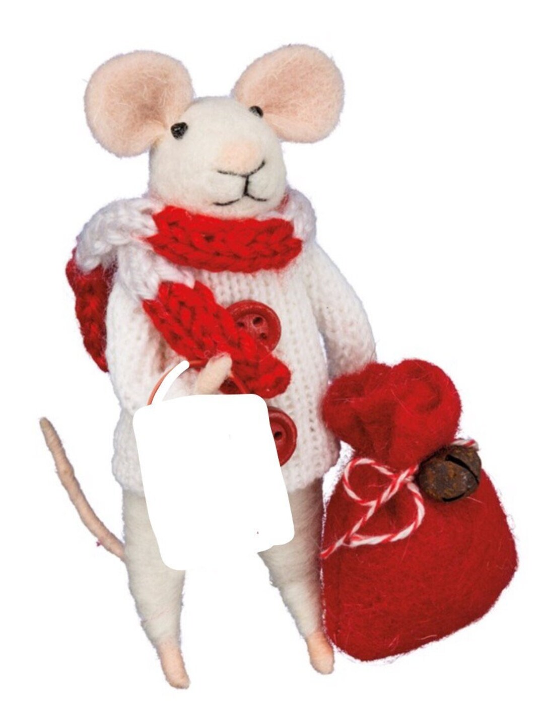 Felted Christmas Mouse Ornament Santa Mouse Santa Bag - Etsy