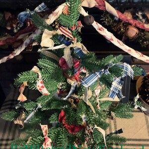 25 Primitive Farmhouse Homespun Rag Tied Christmas Tree - Etsy
