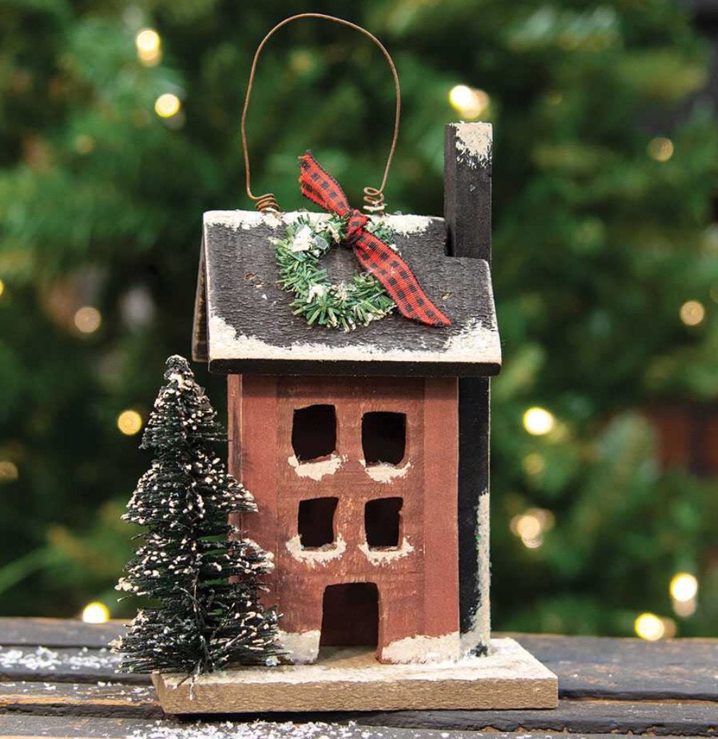 Primitive Wood Light up Houses - Etsy
