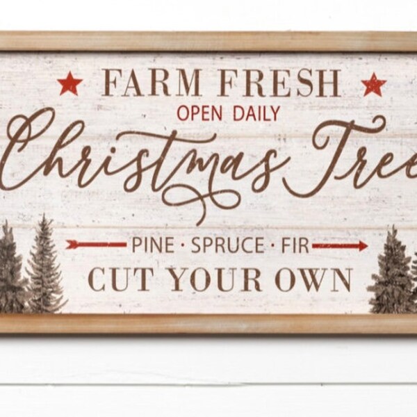 Fresh Cut Christmas Tree Sign - Etsy