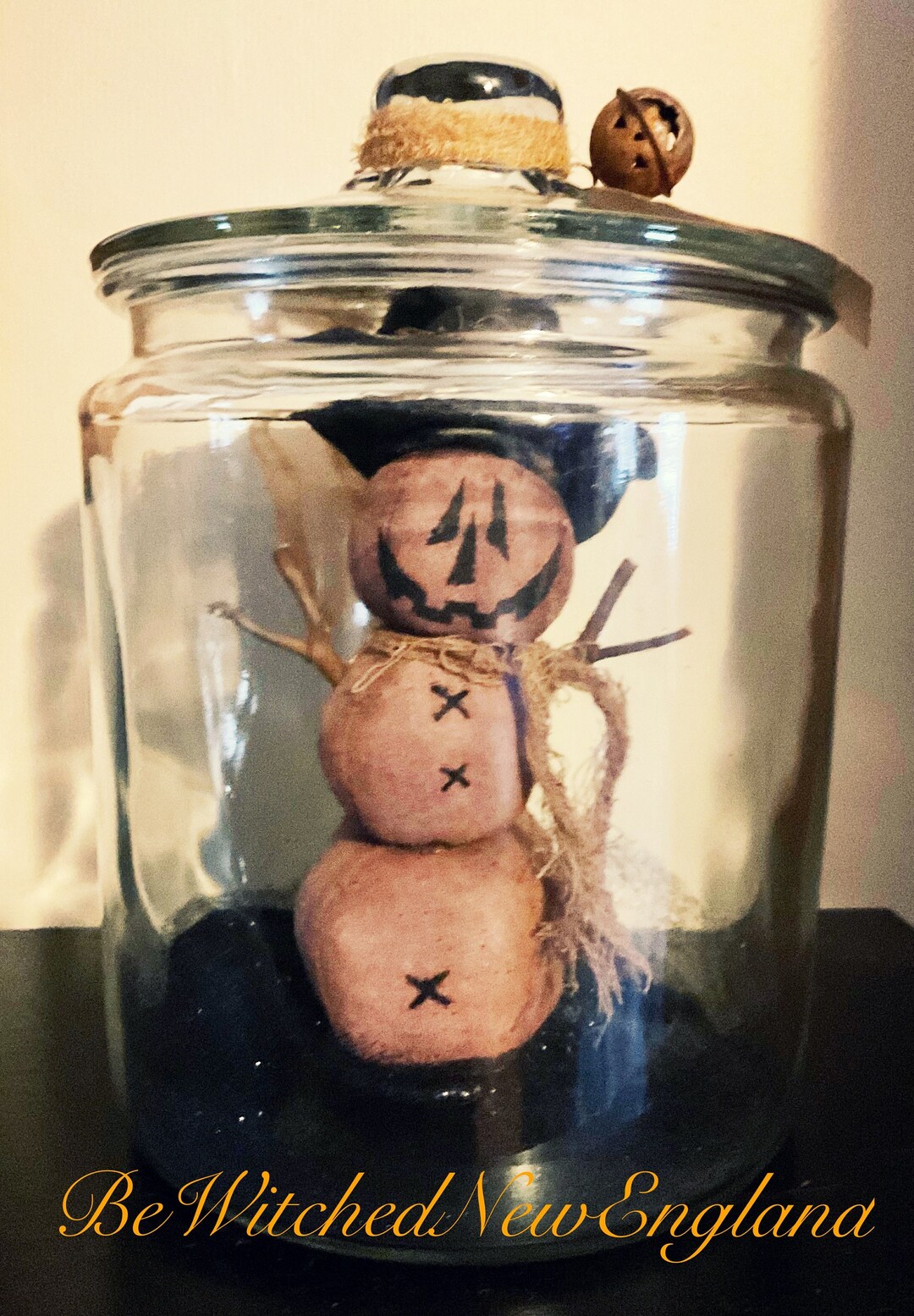 OOAK XL Primitive Pumpkin Witch Primitive Witch Halloween Mason Jar ...