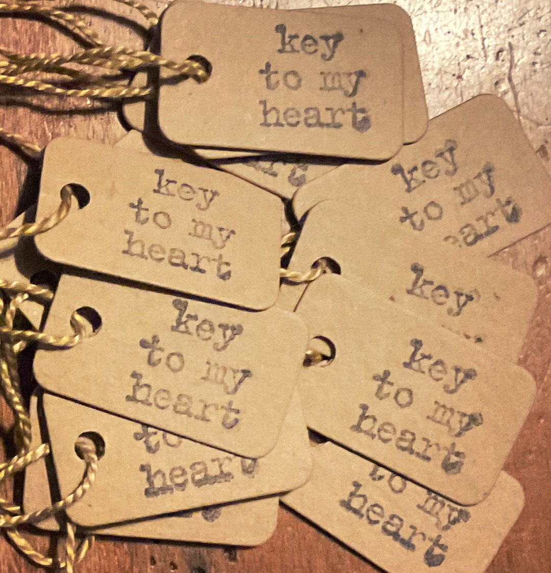 6 Mini Valentines Day Tags Key to My Heart Valentines Day Tags - Etsy