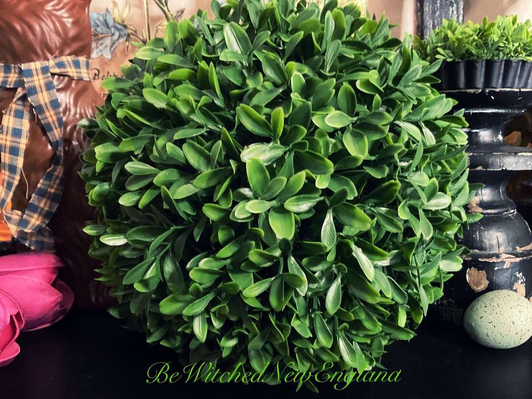 Lg. 8 Farmhouse Rustic Green Leaves Boxwood Sphere Full Sphere - Etsy