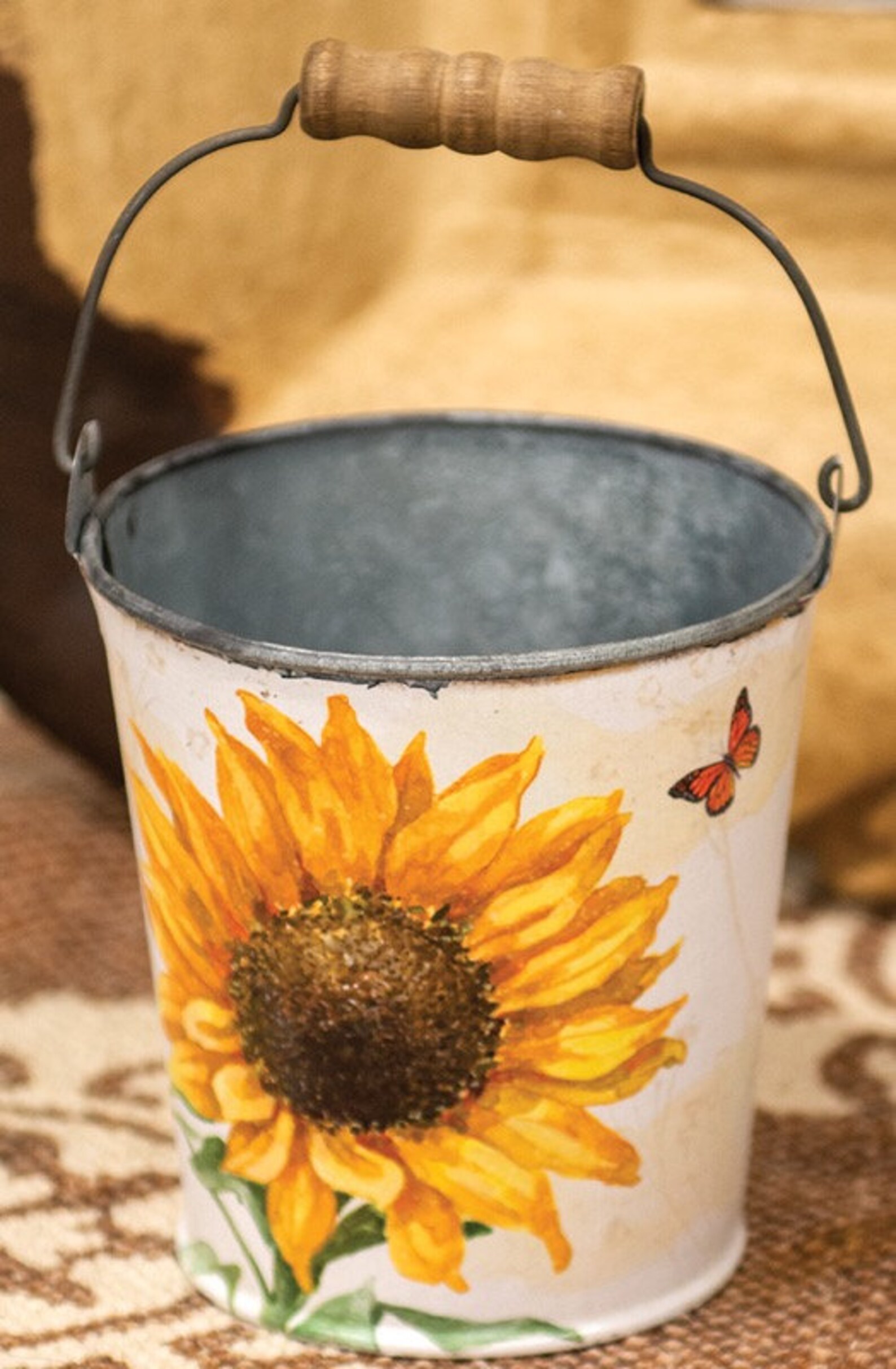 Sm. Rustic Farmhouse Fall Sunflowers Metal Bucket 5 - Etsy