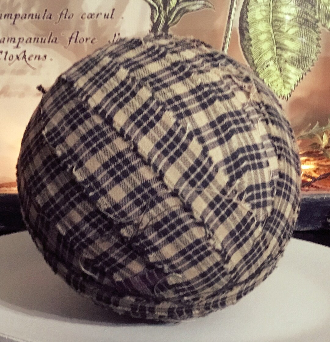XXL Jumbo Primitive Plaid Rag Strip Plaid Sphere Bowl Filler Tiered ...