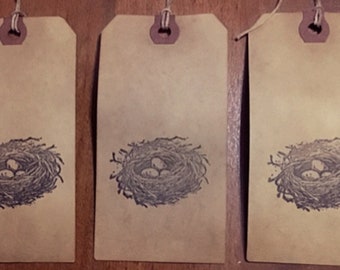 Bird Nest Stickers One Inch Round Seals - Etsy