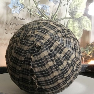 XXL Jumbo Primitive Plaid Rag Strip Plaid Sphere Bowl Filler Tiered ...