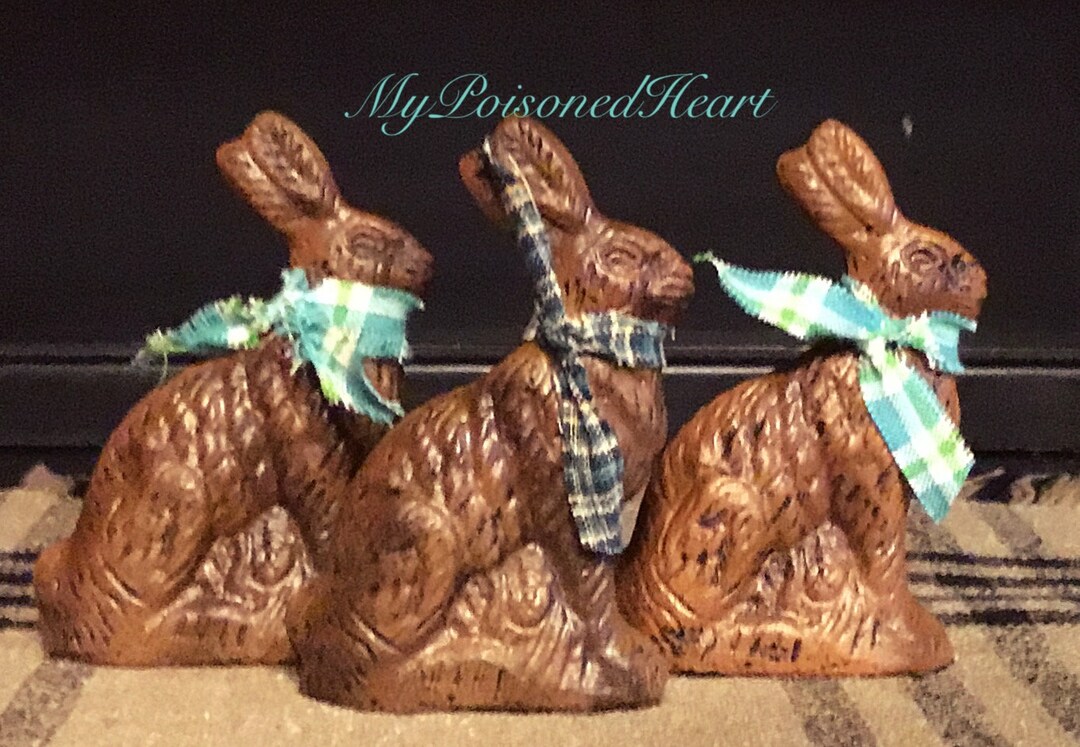 Primitive Faux Chocolate Bunny Rabbit Primitive Bunny Bowl Filler - Etsy