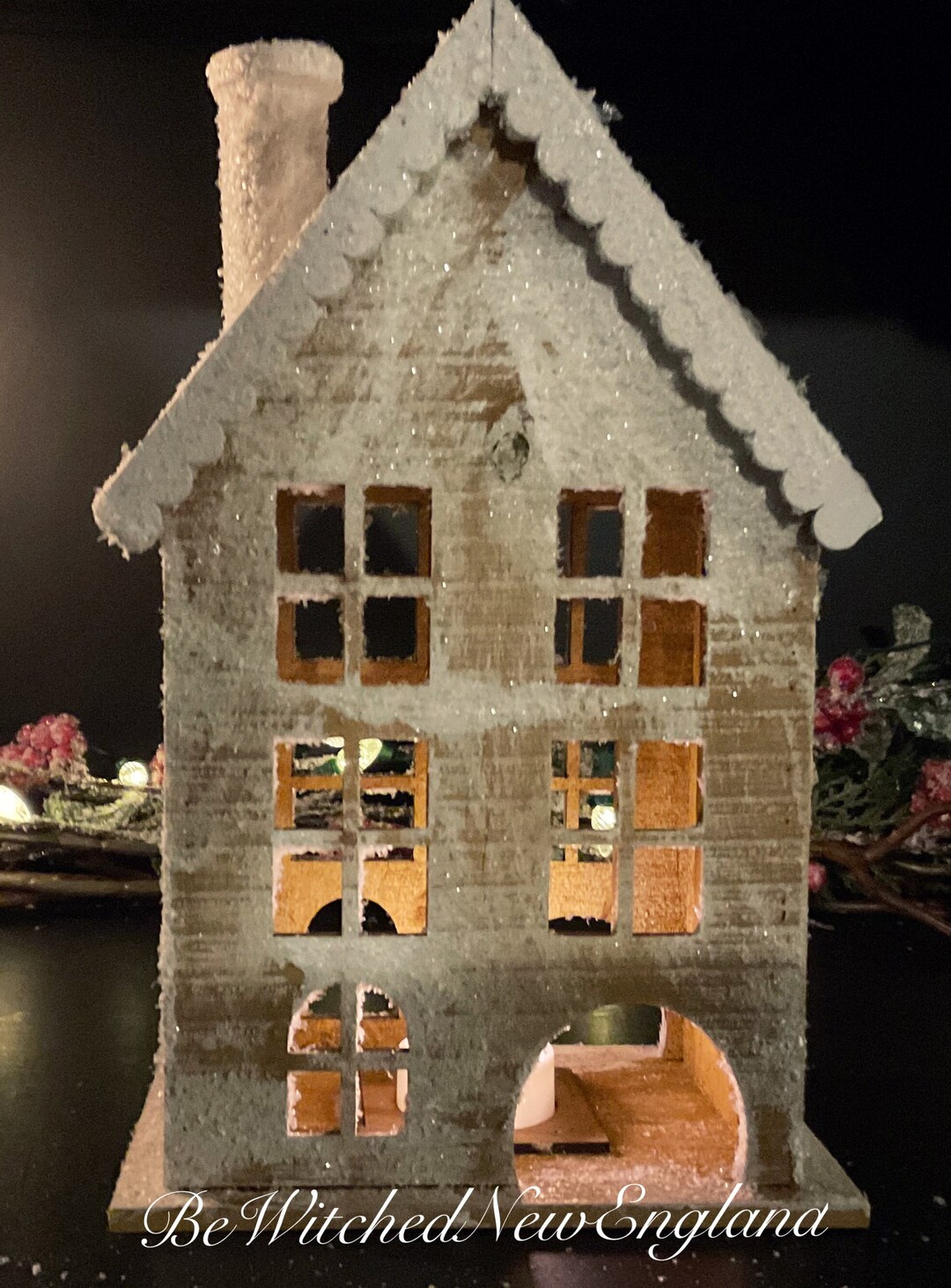 Light up Snowy Gingerbread House Christmas Gingerbread House - Etsy