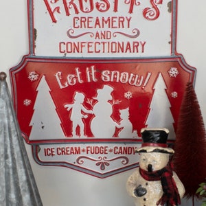 XL Christmas Rustic Metal Sign Snowman Metal Sign Frosty Snowman - Etsy