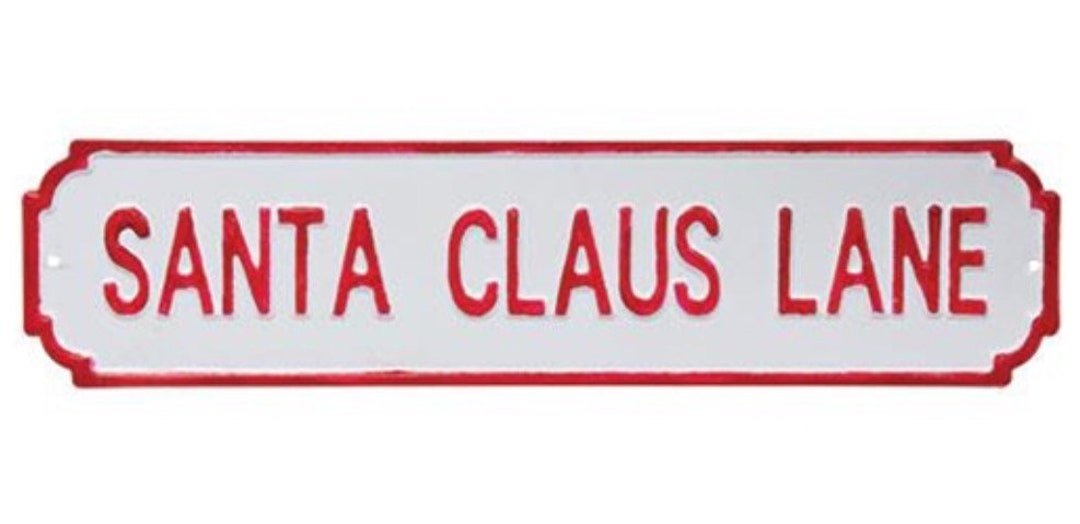 21 XL Retro Metal Santa Sign Santa Claus Lane Sign Christmas Street ...