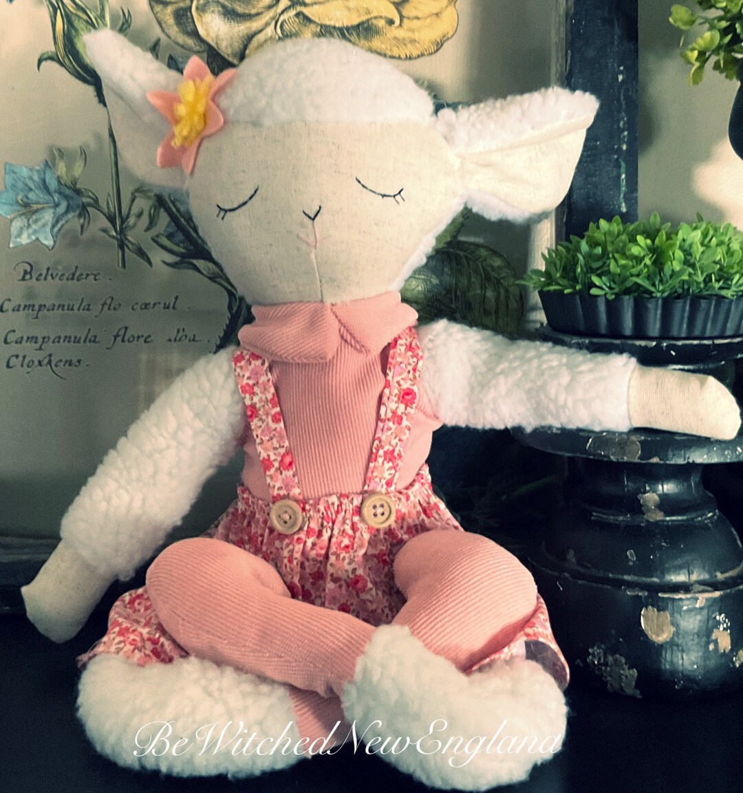 Lg. Country Lamb DOLL Easter Lamb Doll Sleeping Lamb - Etsy