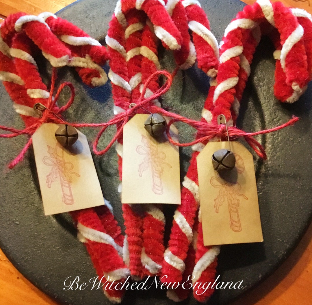 3 Lg. Vintage Candy Canes Chenille Candy Canes Christmas Candy Canes - Etsy