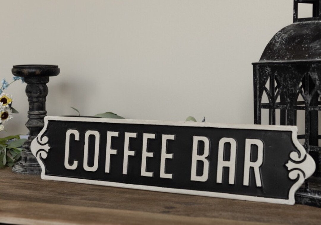 Rustic Coffee Bar Sign Metal Sign Coffee Bar Wall Hanging - Etsy