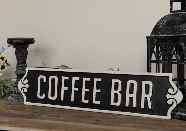 Rustic Coffee Bar Sign Metal Sign Coffee Bar Wall Hanging - Etsy