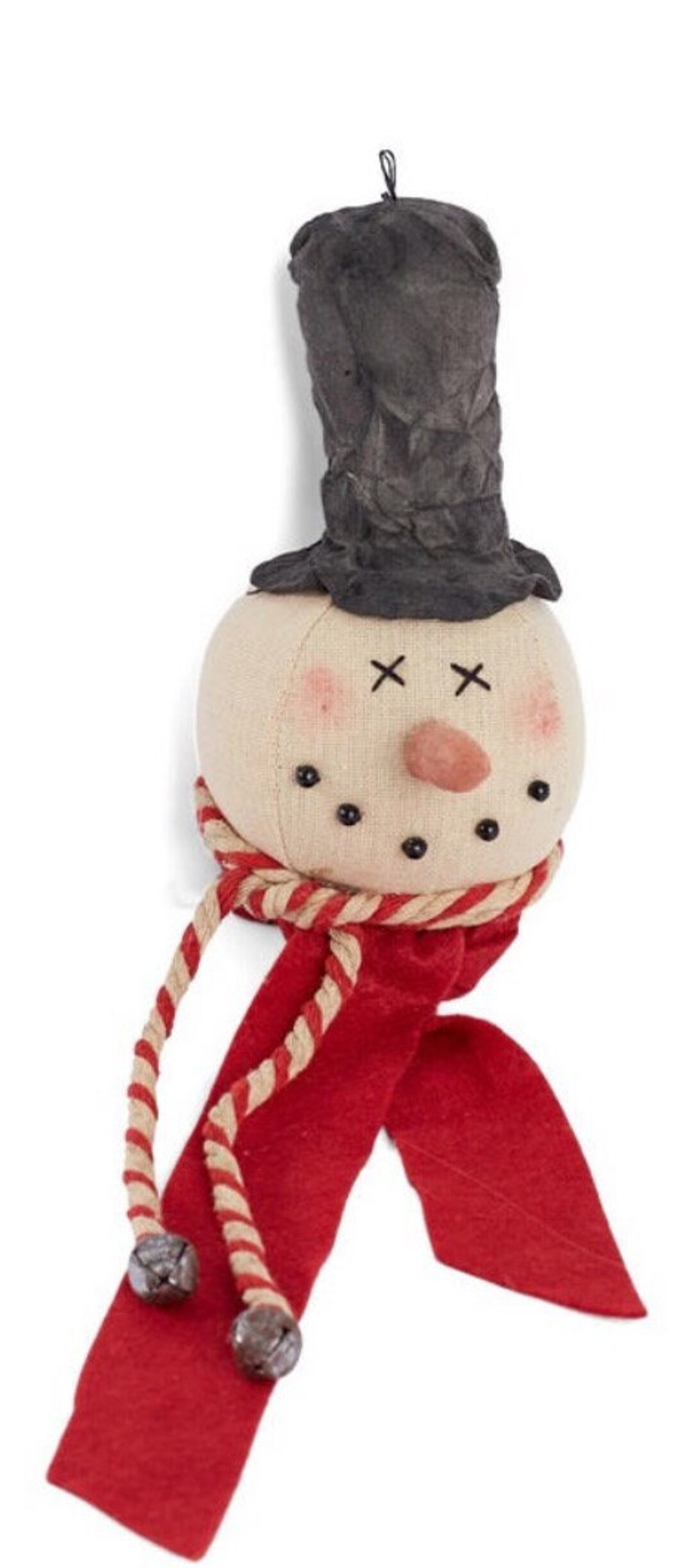 Primitive Snowman Head Snowman Top Hat Snowman Hanger Candy Cane - Etsy