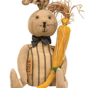 XXL Primitive Country BUNNY DOLL Easter Bunny Rabbit Carrot - Etsy