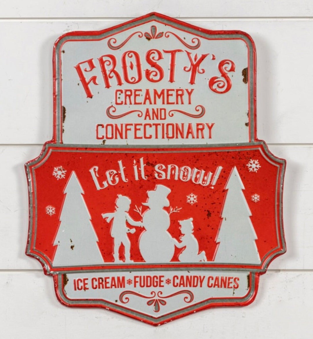 XL Christmas Rustic Metal Sign Snowman Metal Sign Frosty Snowman - Etsy