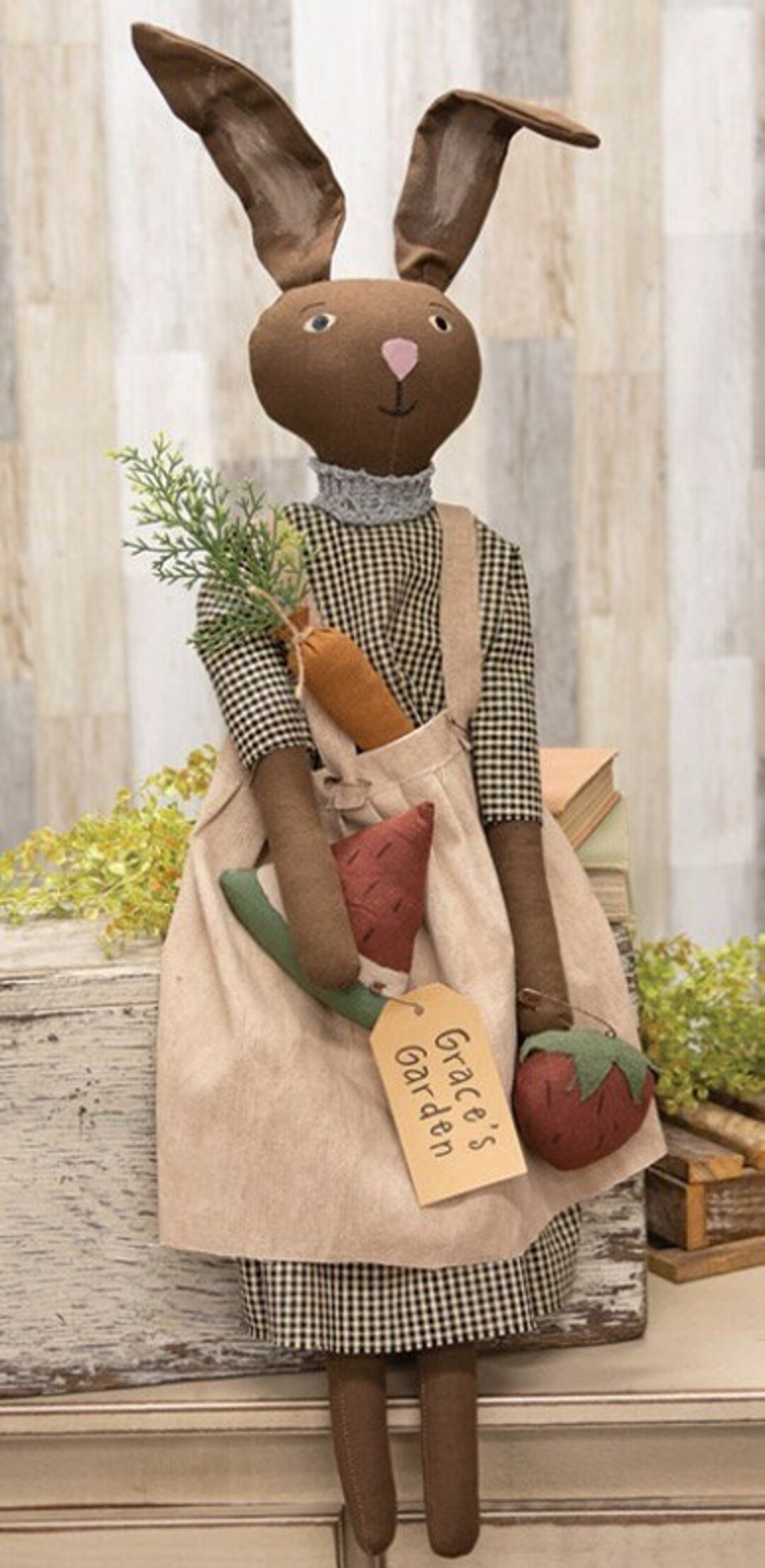 XXL Jumbo Primitive BUNNY DOLL Easter Bunny Rabbit Watermelon - Etsy