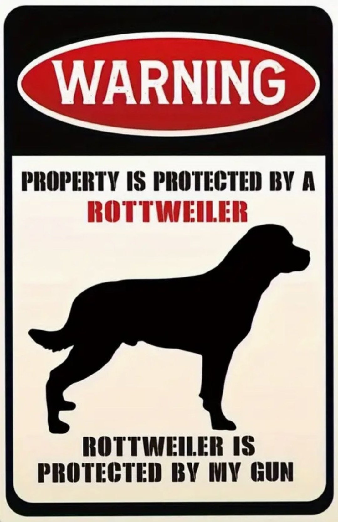 WARNING Sign No Trespassing Metal Sign Rottie Rottweiler Attack Dog - Etsy