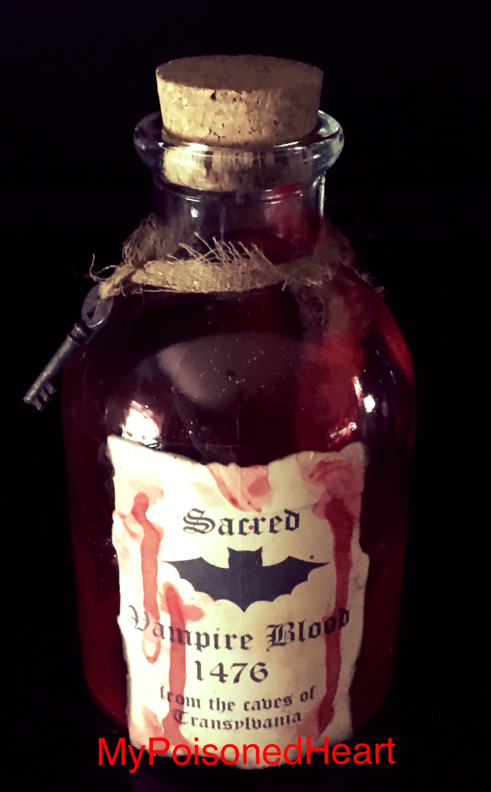 Lg. Sacred Vampire Blood Glass Bottle | Etsy