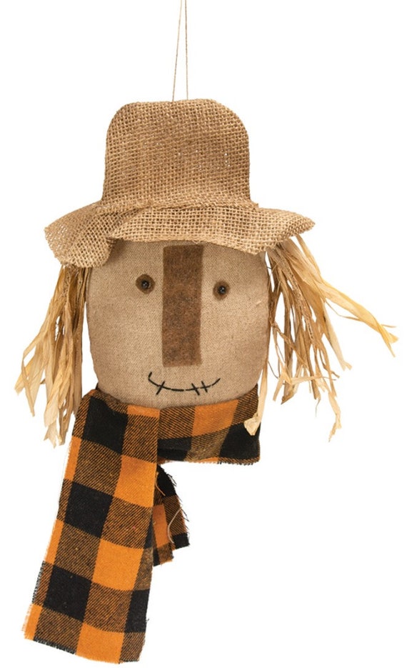 Primitive Scarecrow Head Rustic Burlap Scarecrow Head Hanger - Etsy