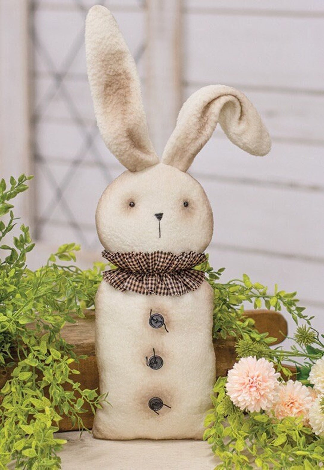 Lg. Farmhouse White BUNNY Doll Primitive White Bunny Rabbit - Etsy