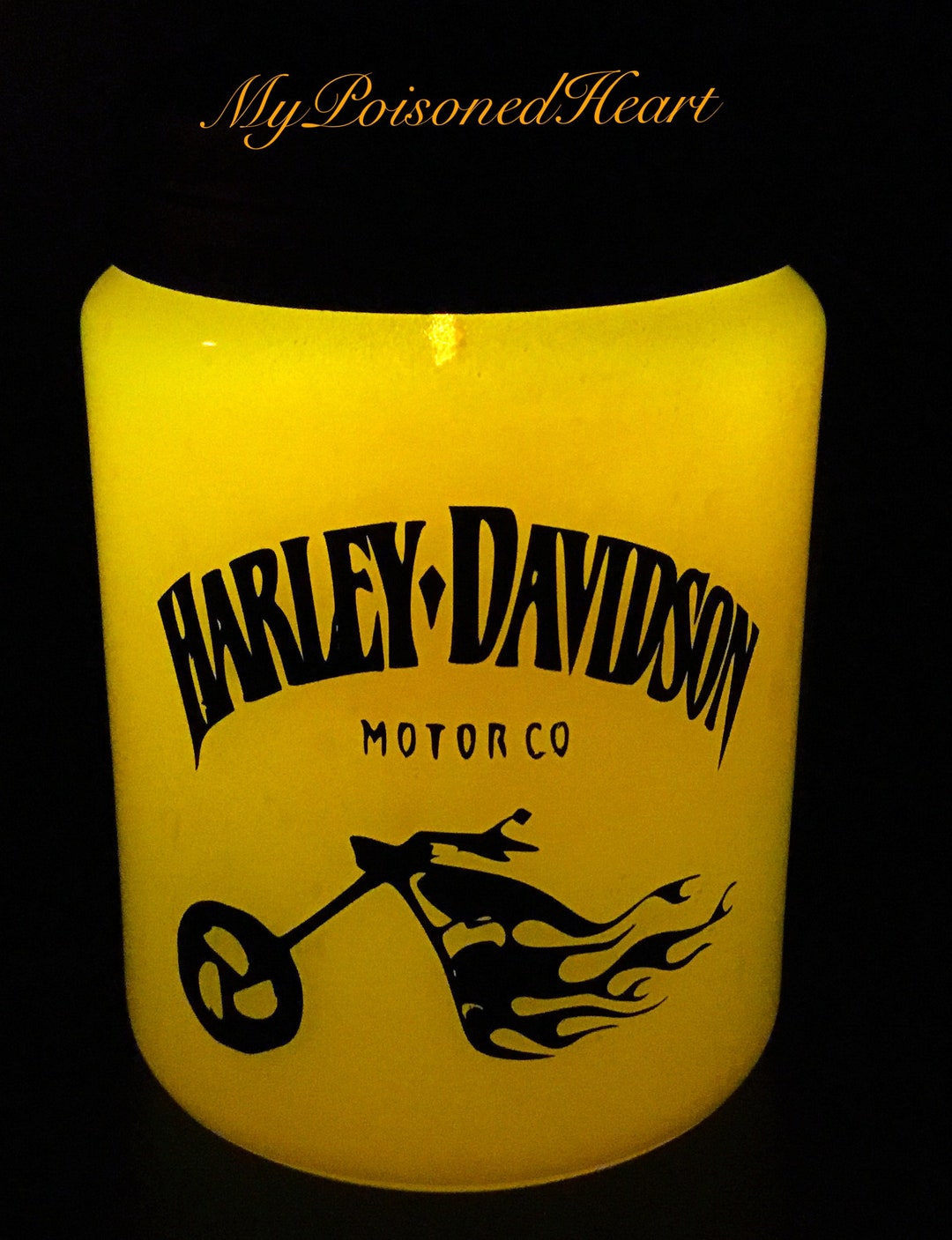 Halloween Lantern Halloween Luminary Harley Davidson Motorcycle - Etsy