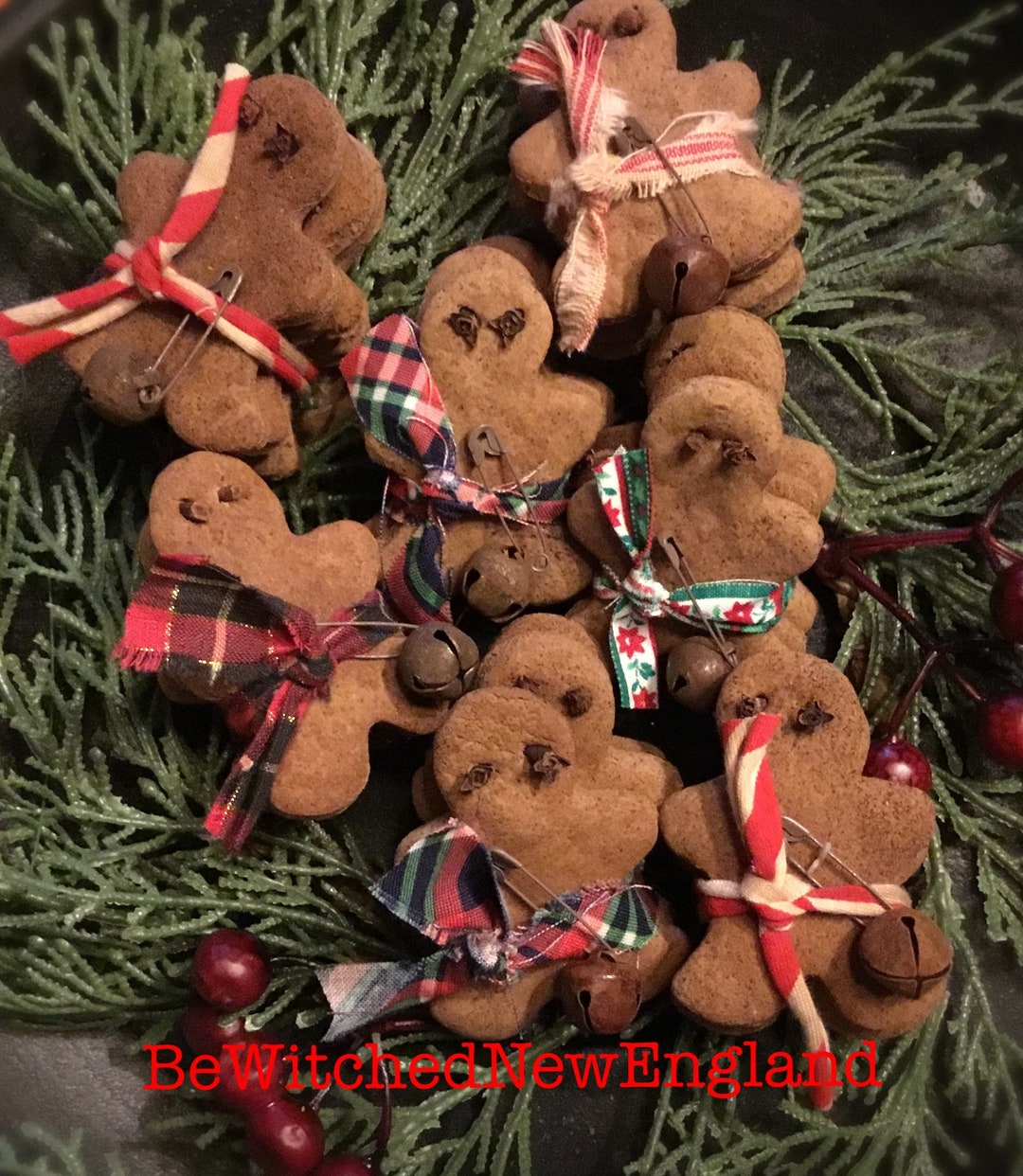 3 Sm. Grungy Primitive Gingerbread Ornaments Bowl Fillers Gingerbread ...