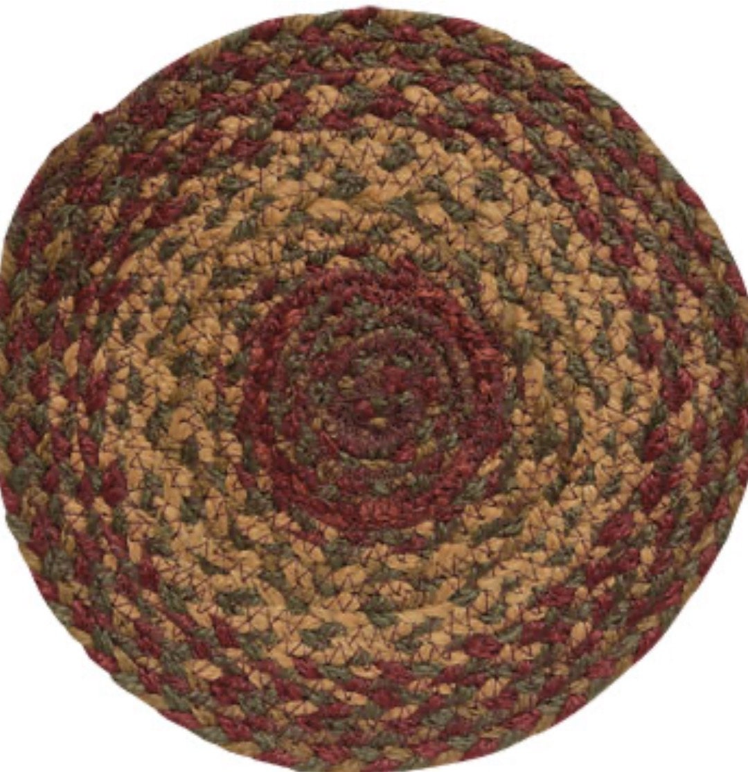 8 Primitive Homespun Braided Candle Mat Jute Braided Trivet - Etsy