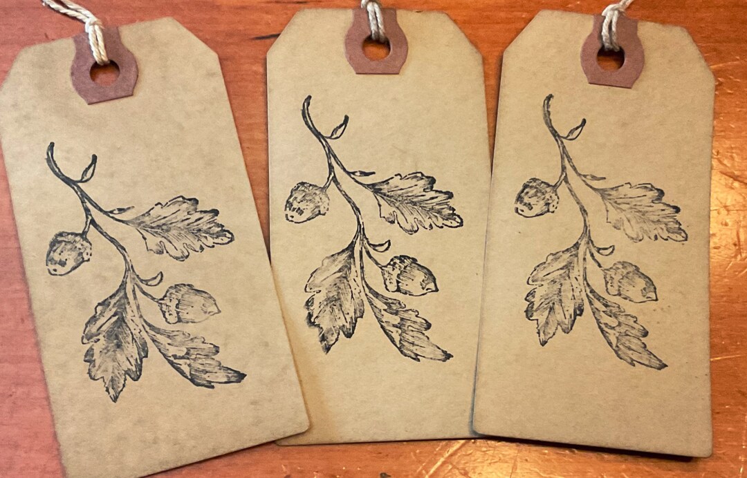 SET of 3 Med. Primitive Hang Tags Fall Hang Tags Fall Acorn - Etsy