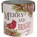Lg. Rustic Farmhouse Galvanized Metal Bucket Christmas Cardinal Bucket ...