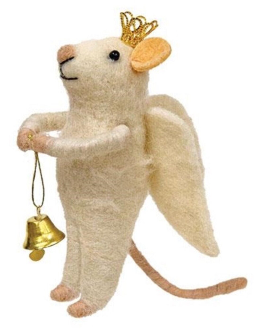 Felted Christmas Mouse Ornament Angel Mouse Gold Bell - Etsy
