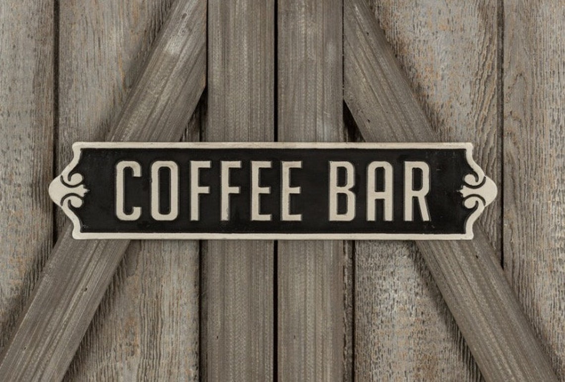 Rustic Coffee Bar Sign Metal Sign Coffee Bar Wall Hanging - Etsy