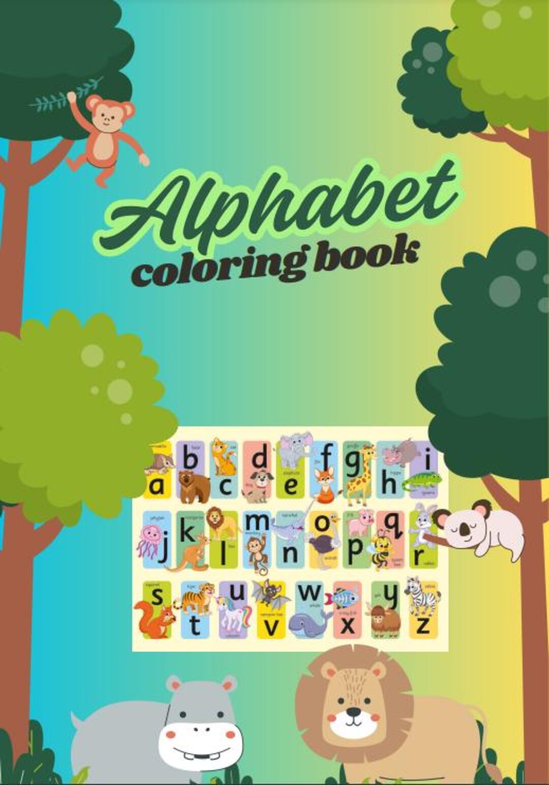 Kids Coloring Book Alphabet - Etsy