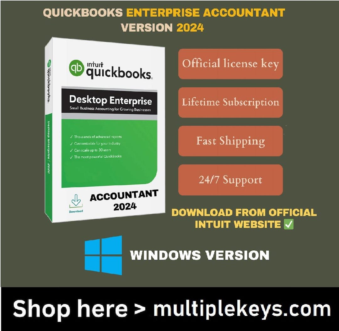 Quickbooks Desktop Enterprise Pro 2024 for Windows USA No Subscription ...