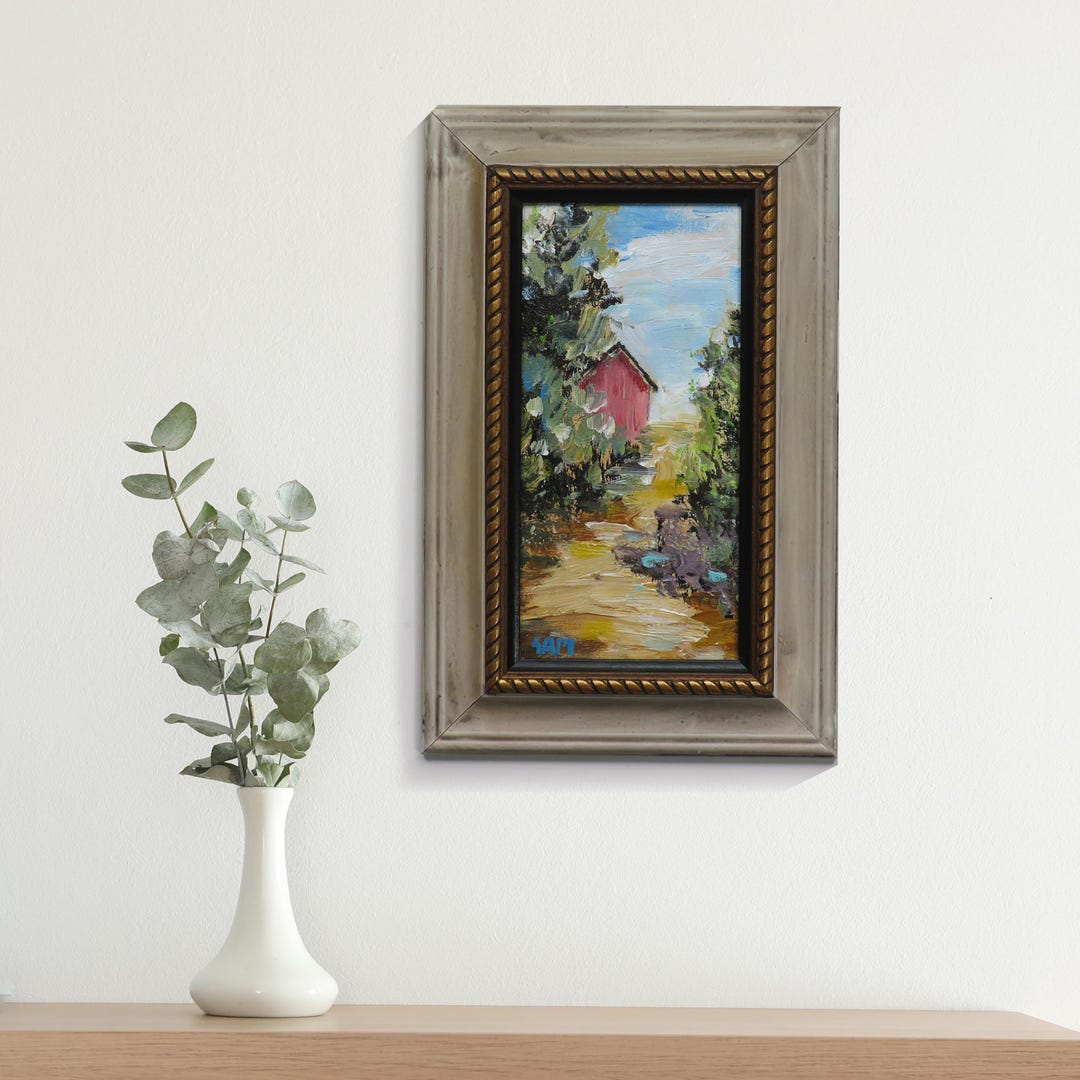 Framed Art Landscape sunny Footpath Custom Frame wall Art Decorative ...